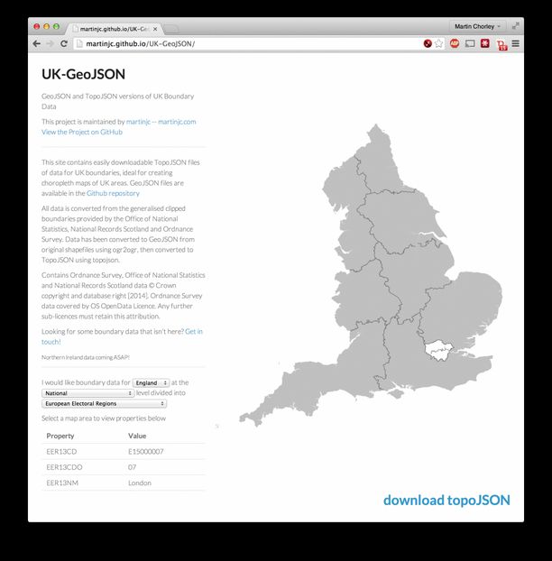 GeoJSON and topoJSON for UK boundaries